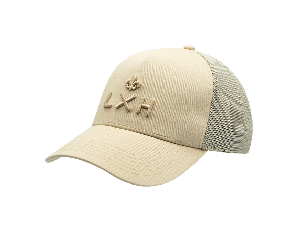 "Evasion" Cap Tone-on-Tone Beige Cotton | LXH